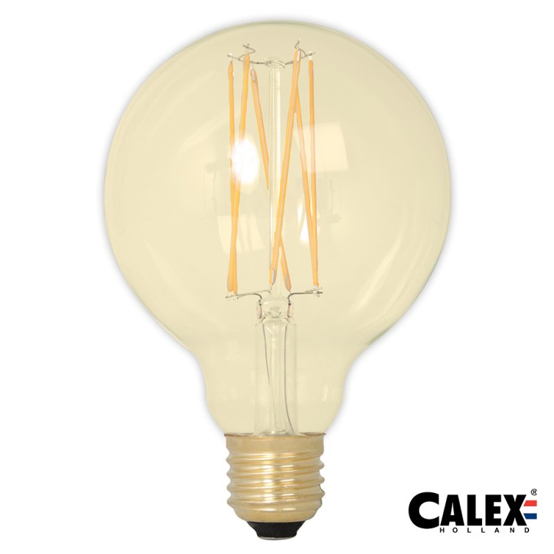 Calex 4W LED 95mm Gold ES Globe Filament Dimmable Bulb | Selectric