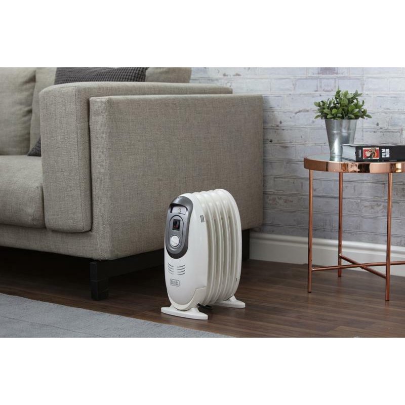 Black & Decker 600w Oil Filled Radiator White | Selectric