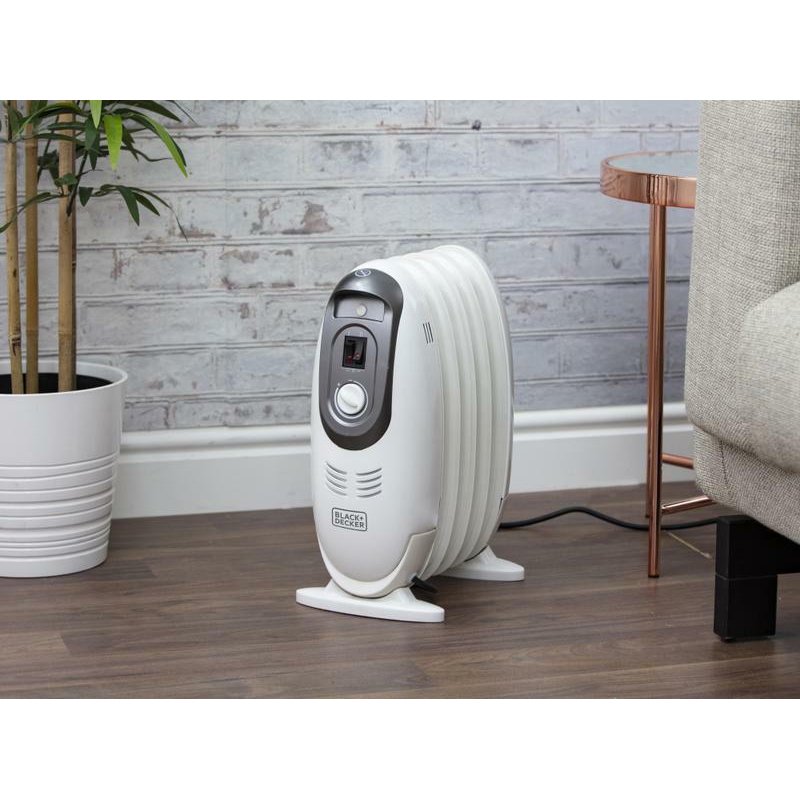Black & Decker 600w Oil Filled Radiator White | Selectric