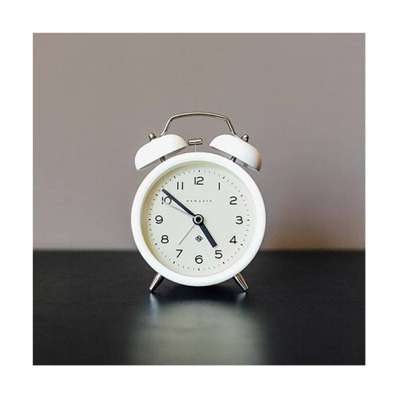Charlie Bell Echo Alarm Clock - Pebble White Silent No Tick | Selectric