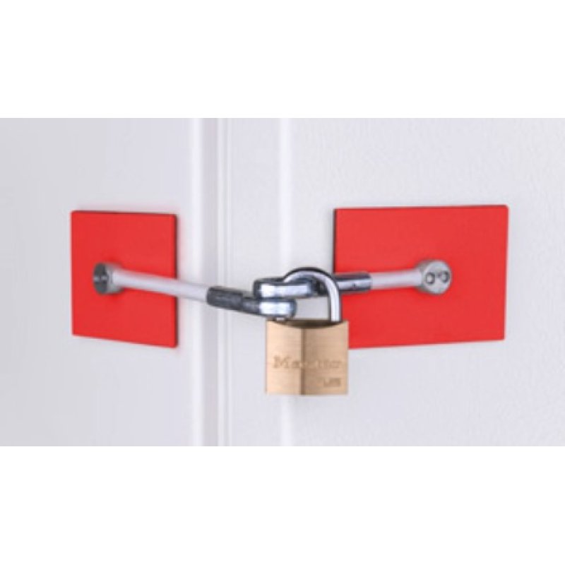 Lockitdown Fridge Lock - Red with 30mm Brass Padlock | Selectric
