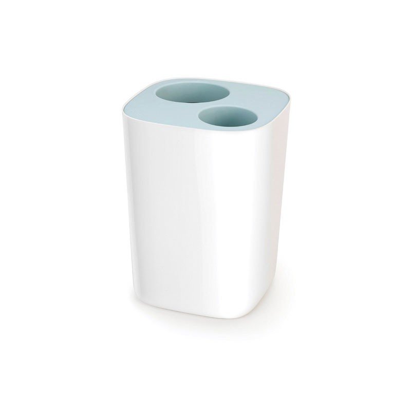 Split Bathroom Waste Separation Bin - White/Blue | Selectric