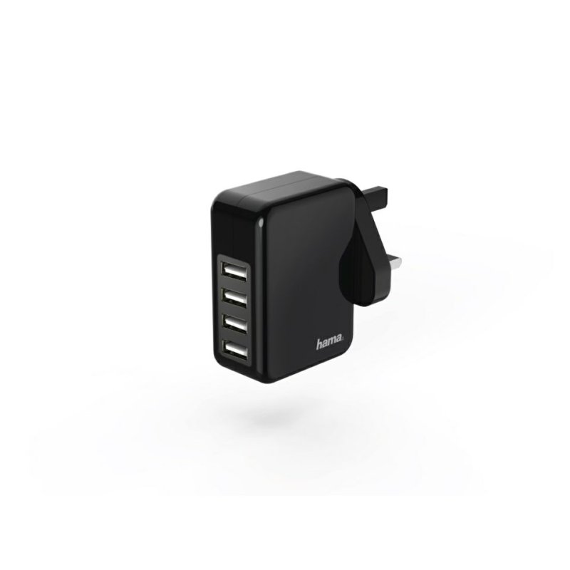 5V Quad USB Charger, UK Plug (4.8A Total) | Selectric